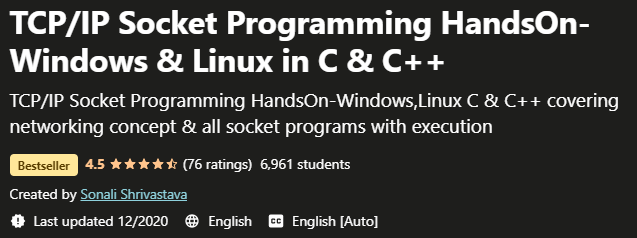 Tcpip 套接字编程动手实践 C 和 C 中的 Windows 和 Linux Tcpip Socket Programming Handson Windows And Linux