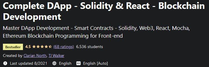 完整的 Dapp Solidity 和 React 区块链开发 Complete Dapp Solidity And React Blockchain Development