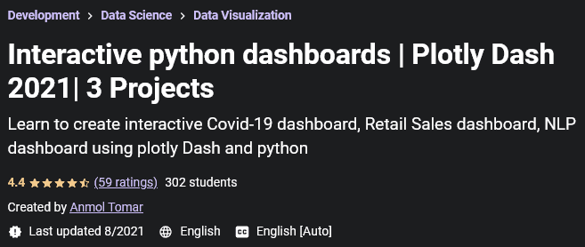 Udemy——交互式 python 仪表板 | Plotly Dash 2021| 3 个项目 ( Interactive python ... Udemy——交互式 python 仪表板 | Plotly Dash 2021| 3 个项目 ( Interactive python ...