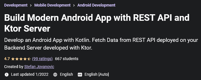 使用 Rest Api 和 Ktor Server 构建现代 Android 应用程序 Build Modern Android App With Rest Api And Ktor