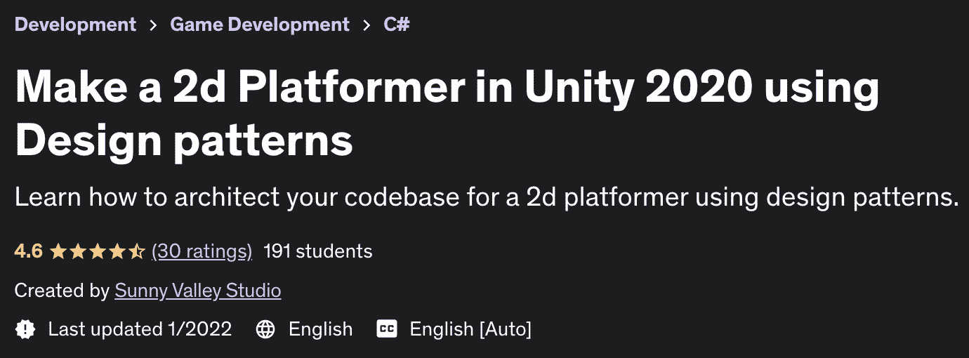 使用设计模式 在 Unity 2020 中制作 2d 平台游戏 Make A 2d Platformer In Unity 2020 6903