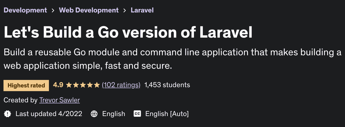 让我们构建一个 Go 版本的 Laravel ( Let’s Build a Go version of Laravel ) - postcode