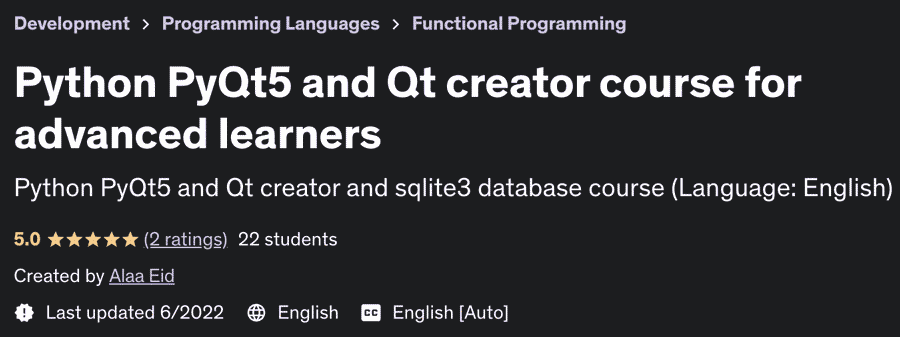 面向高级学习者的 Python Pyqt5 和 Qt Creator 课程 Python Pyqt5 And Qt Creator Course For Advanced Learners