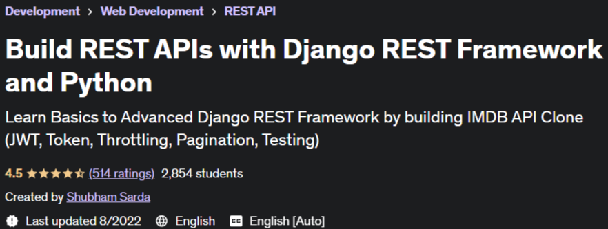 使用 Django Rest Framework 和 Python 构建 Rest Api Build Rest Apis With 0048