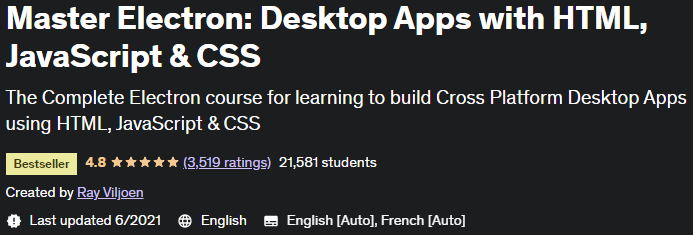 Electron 大师:使用 Html、javascript 和 Css 的桌面应用程序 Master Electron Desktop Apps With Html