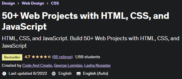 50 多个带有 Html、css 和 Javascript 的 Web 项目 50 Web Projects With Html Css And Javascript