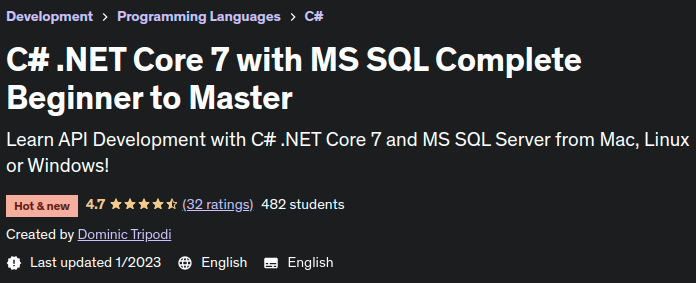 C Net Core 7 With Ms Sql Complete Beginner To Master C Net Core 7
