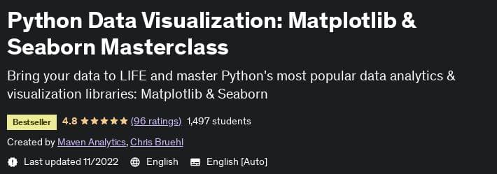 Python 数据可视化:matplotlib 和 Seaborn 大师班 Python Data Visualization Matplotlib And Seaborn