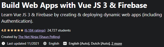 使用 Vue JS 3 和 Firebase 构建 Web 应用程序 ( Build Web Apps with Vue JS 3 ...